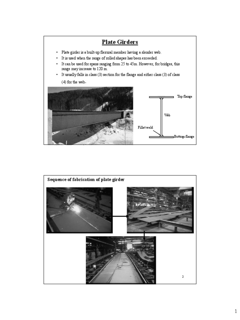 Plate Girders: Sequence of Fabrication of Plate Girder | PDF | Buckling ...