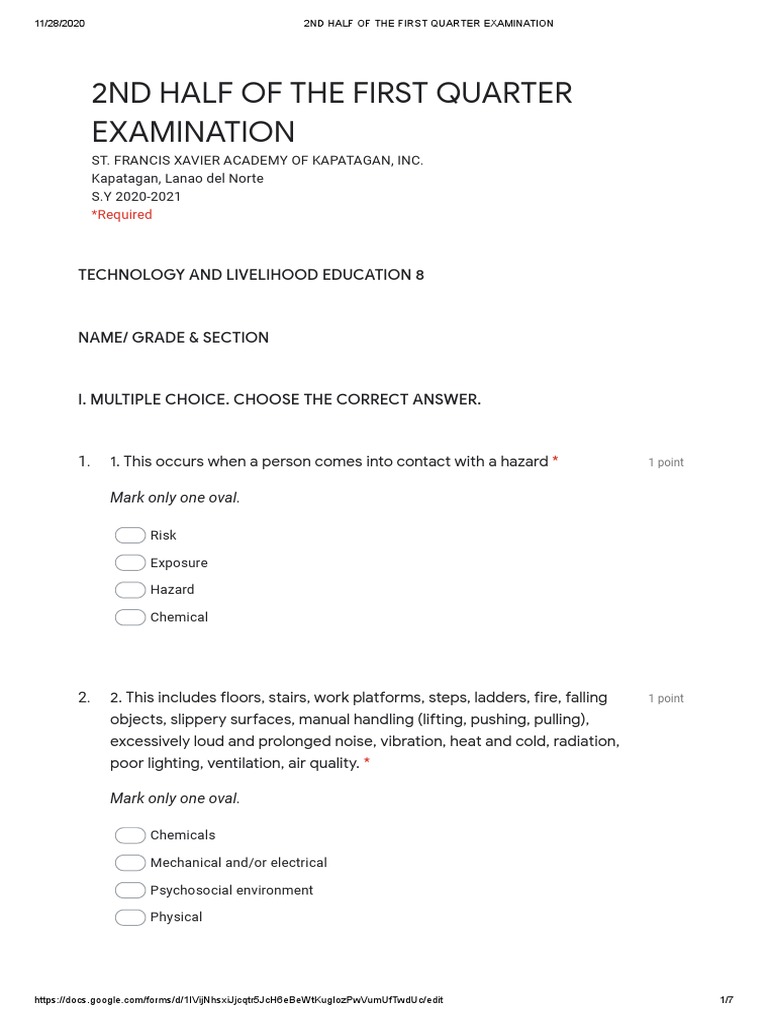 g8 Google Form | PDF | Personal Protective Equipment | Safety