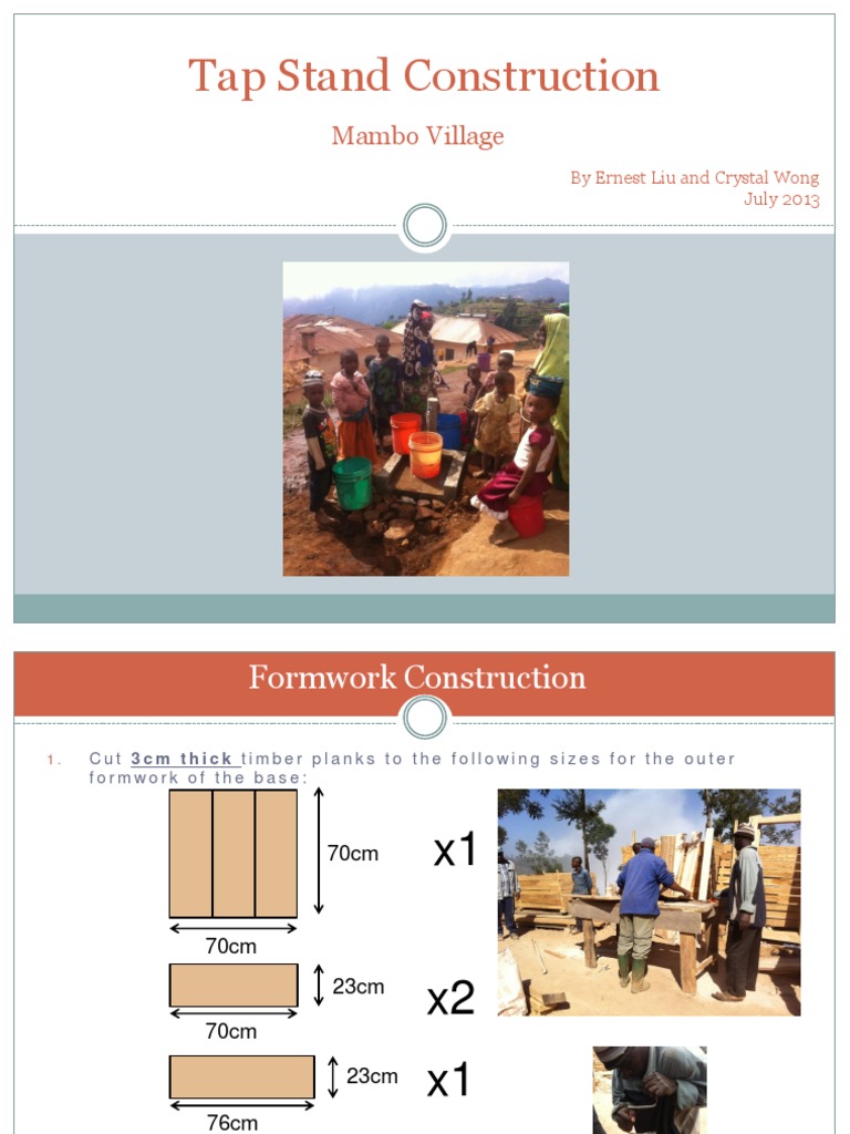Tap Stand Construction | PDF | Concrete | Pipe (Fluid Conveyance)