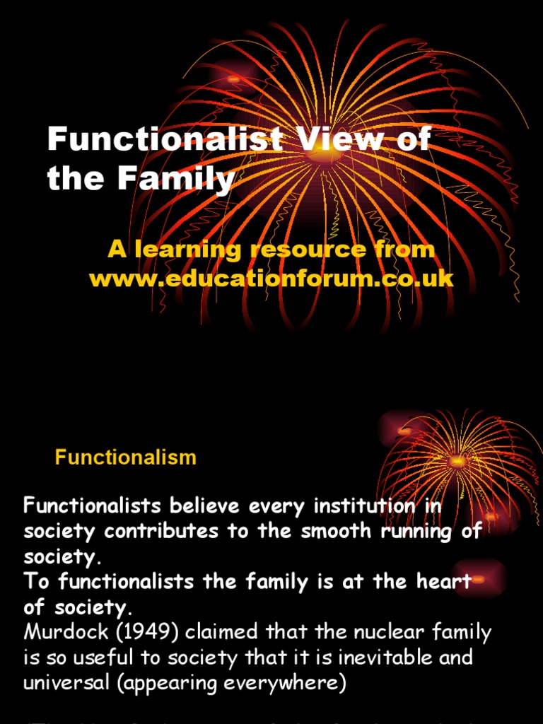 Functionalist View of The Family: A Learning Resource From WWW ...