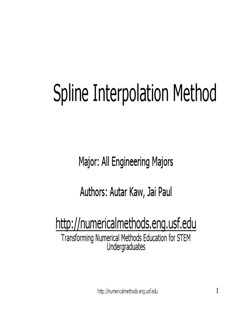 Mws Gen Inp PPT Spline | PDF | Interpolation | Spline (Mathematics)