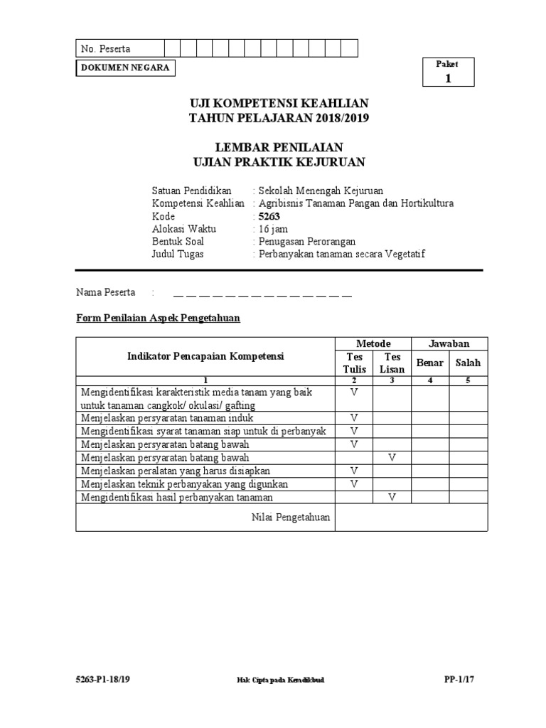 Format Penilaian Ukk 2021 | PDF