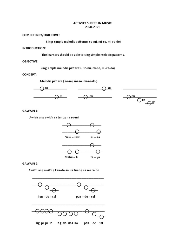 Music Activity Sheets 2 | PDF