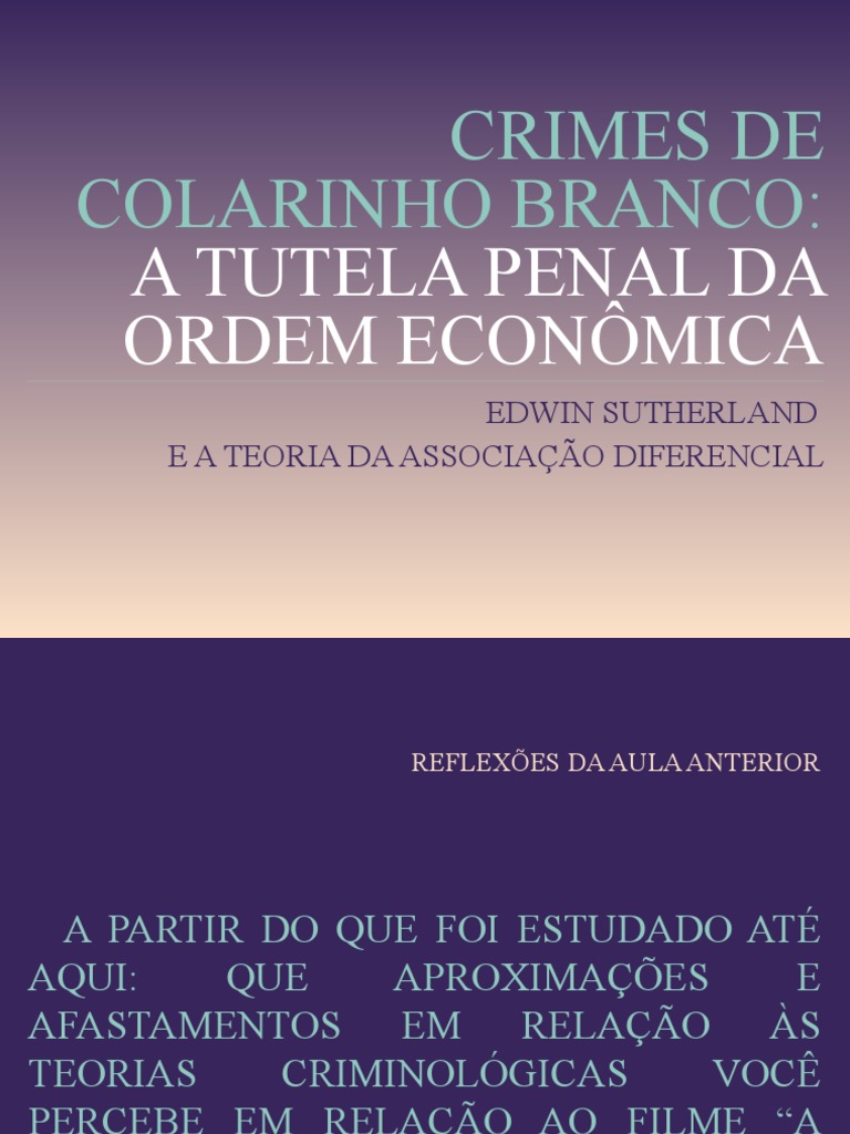 Edwin Sutherland e A Teoria Da Associação Diferencial | PDF | Economia ...