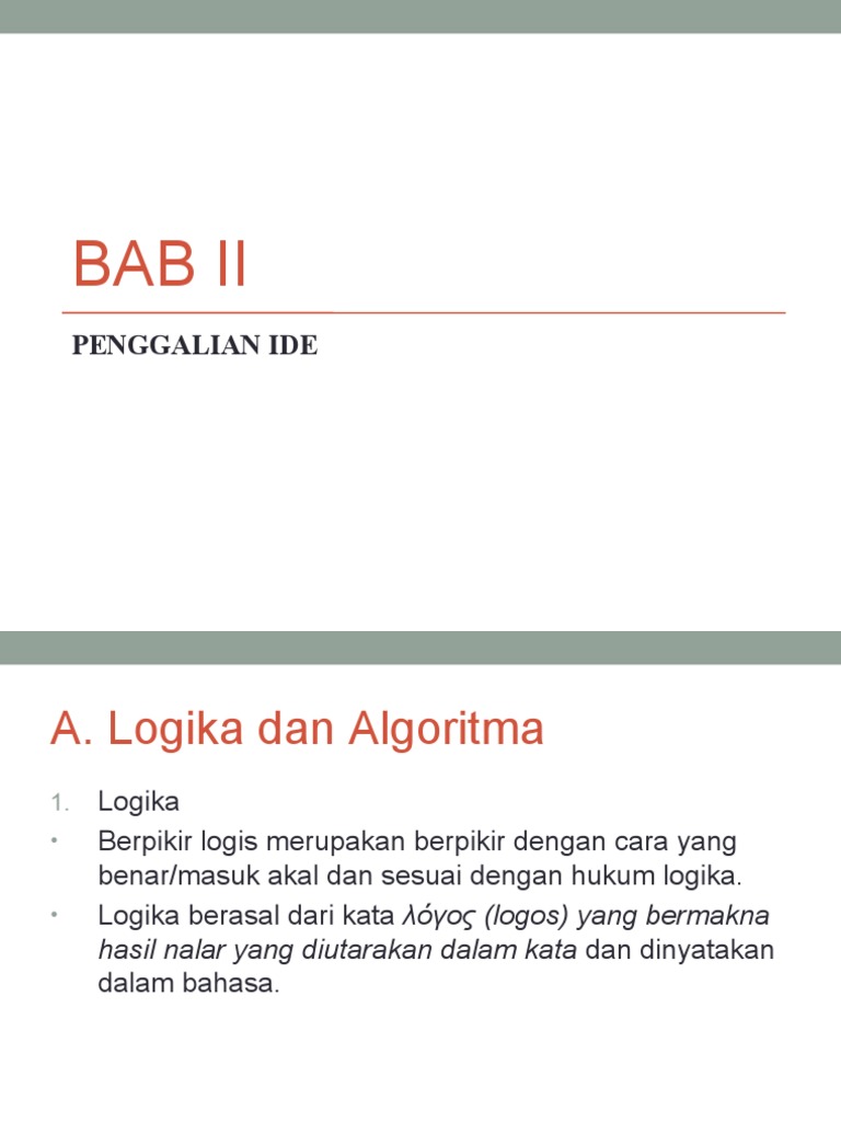 Logika, Algoritma, dan Penggalian Ide | PDF | Karier & Perkembangan | Seni