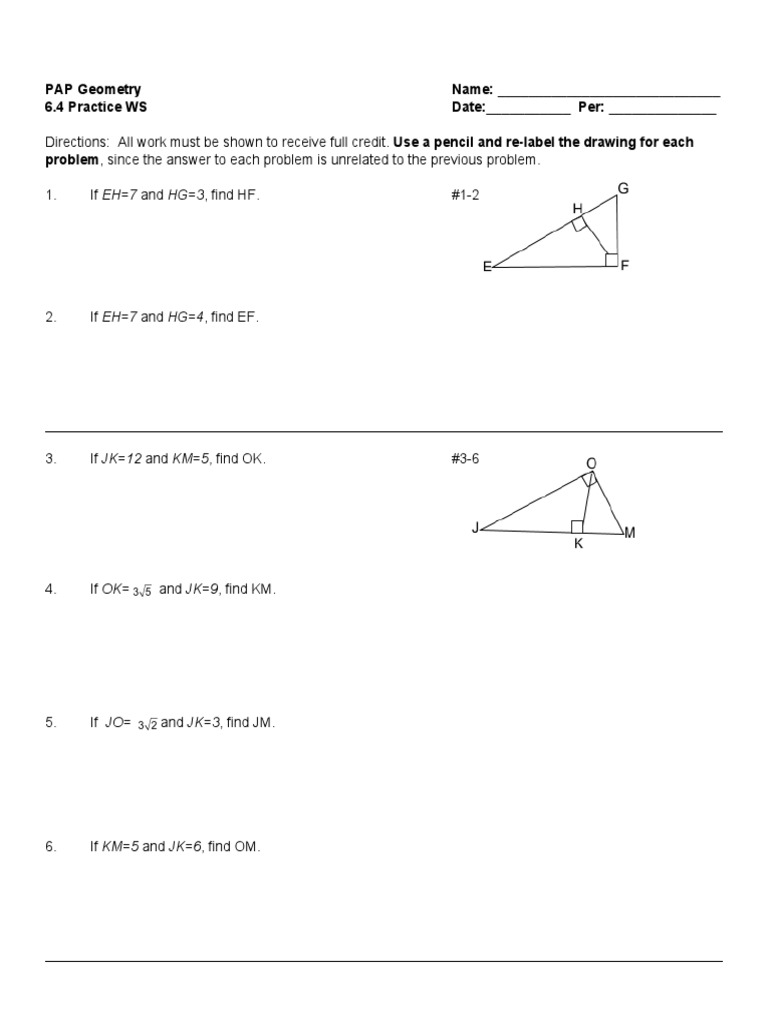 PAP Geometry Name: - 6.4 Practice WS Date: - Per | PDF | Teaching ...