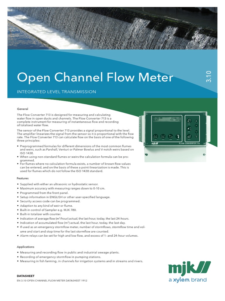 Open Channel Flow Meter: Integrated Level Transmission | PDF | Flow ...