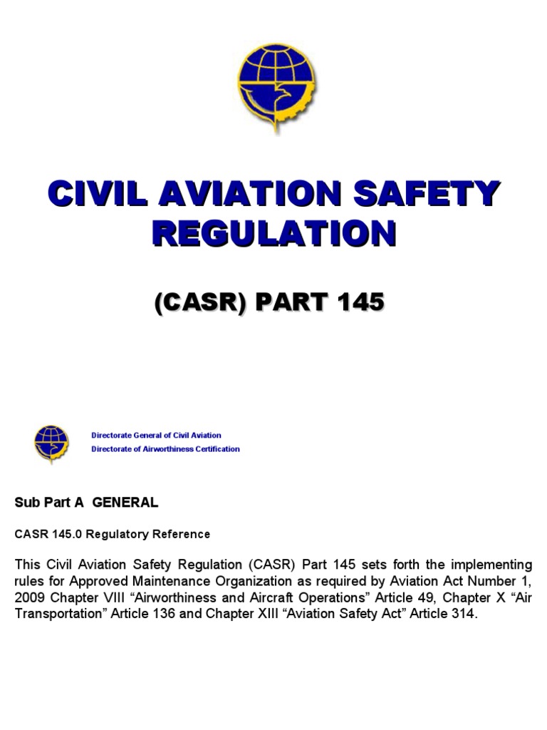 CASR Part 145: AMO Certification Rules | PDF | Dangerous Goods ...