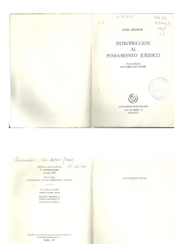 Engisch, Karl - Introducción Al Pensamiento Jurídico (Capít | PDF