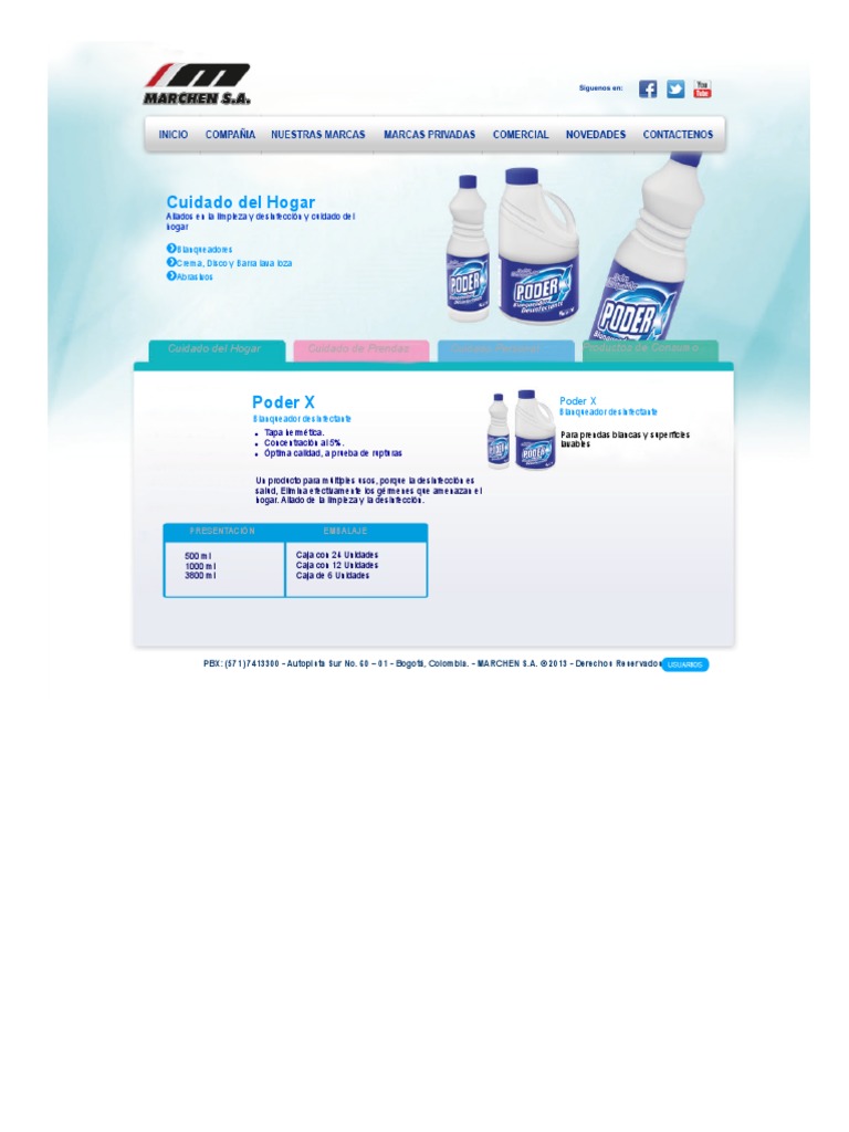 Item 14 Ficha Tecnica Blanqueador Poder | PDF