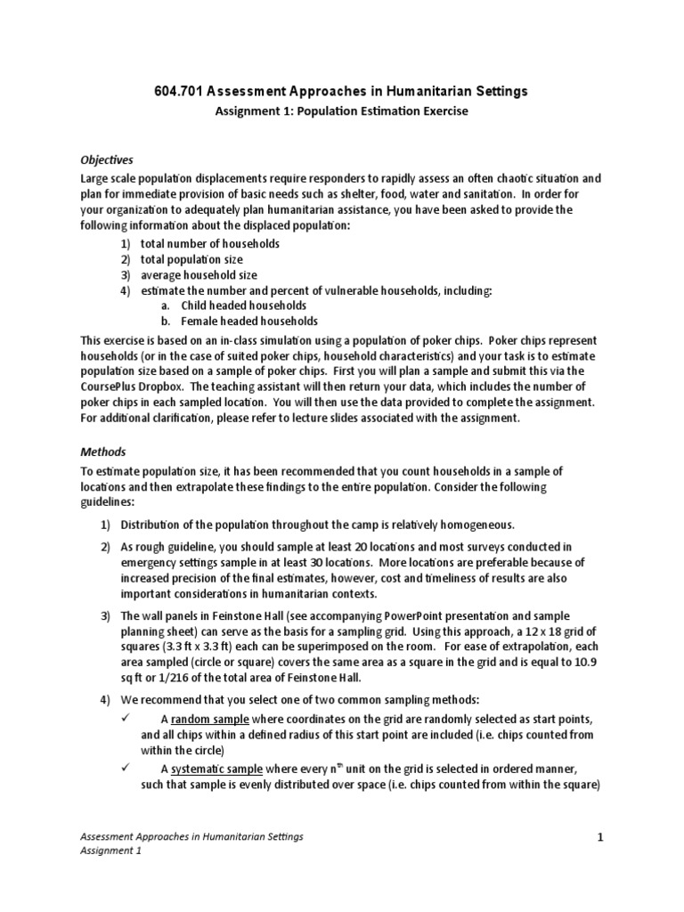 Population Estimation (Handout) | PDF | Sampling (Statistics ...