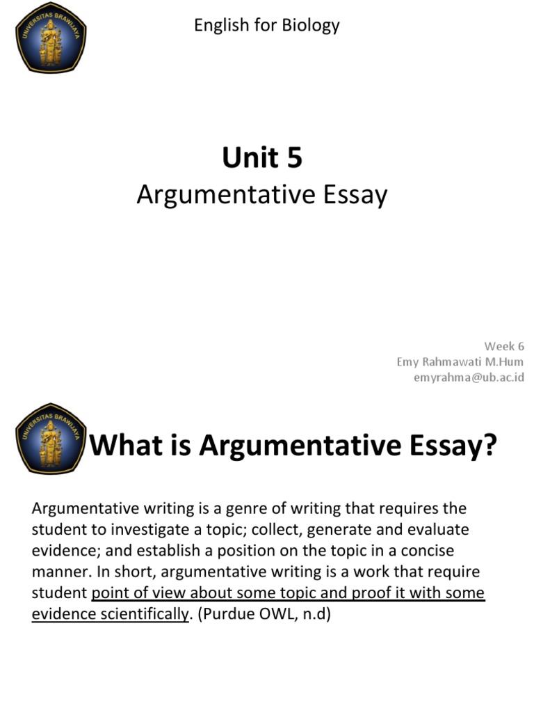 Argumentative Essay: Unit 5 | PDF | Essays | Paragraph