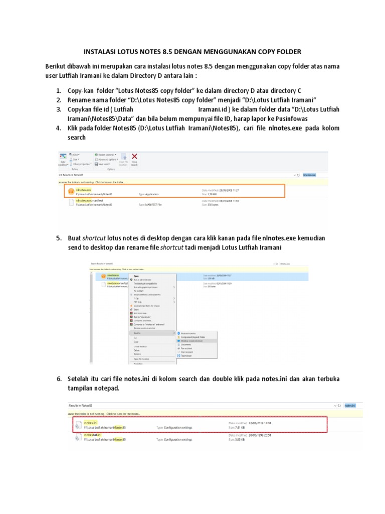 User Guide INSTALASI LOTUS NOTES 8.5 | PDF