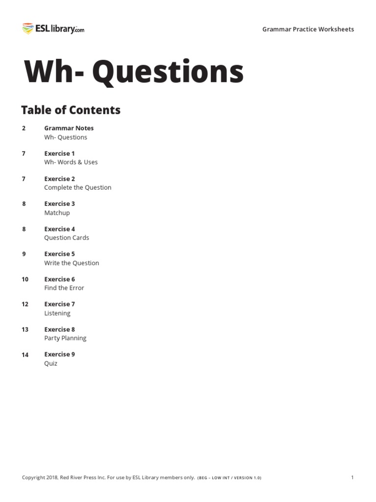 Question Words Useful Wh Questions Rules Examples 7esl English