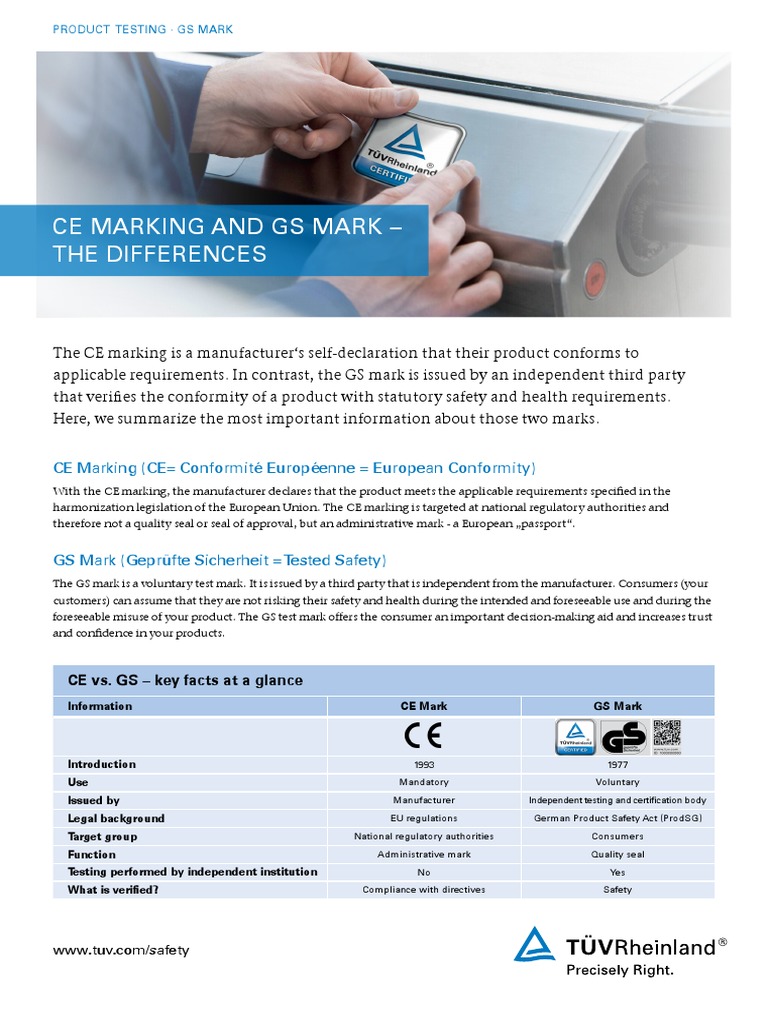 Ce Marking and Gs Mark - The Differences: CE Marking (CE Conformité ...