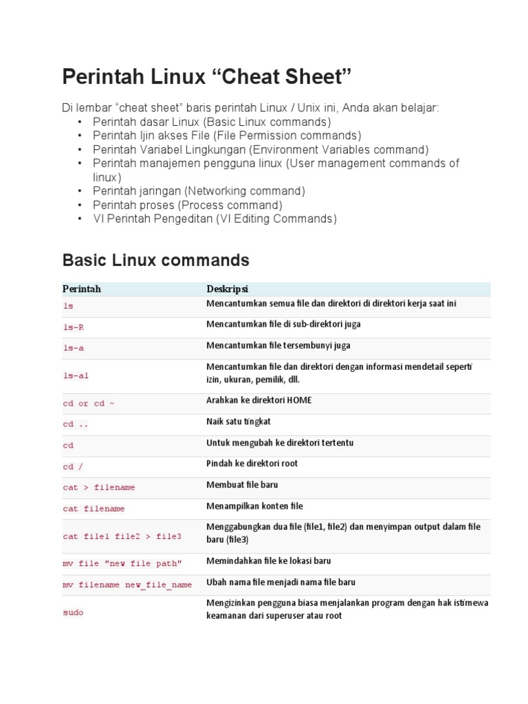 Linux Command Cheat Sheet | PDF