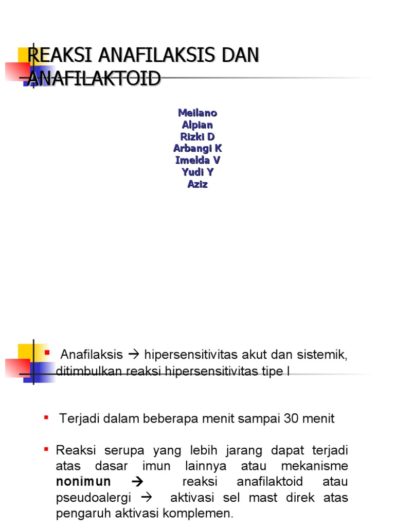 REAKSI ANAFILAKSIS DAN ANAFILAKTOID - Edt | PDF
