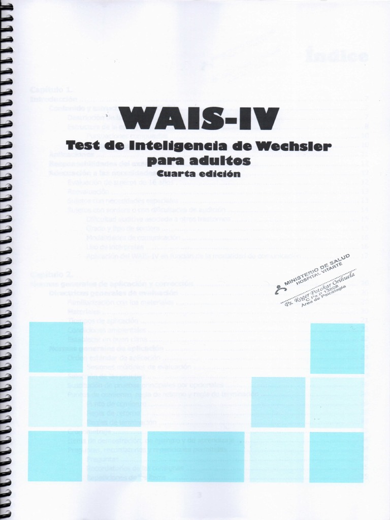 Manual WAIS - IV 1 | PDF | Escala de inteligencia para adultos de Wechsler | Science