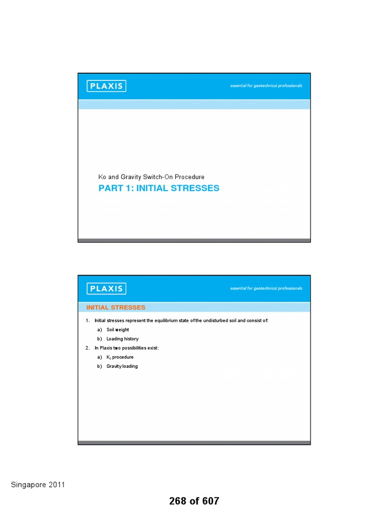 Initial Soil Stresses: A Comparison of the K0-Procedure and Gravity Loading Methods | PDF ...
