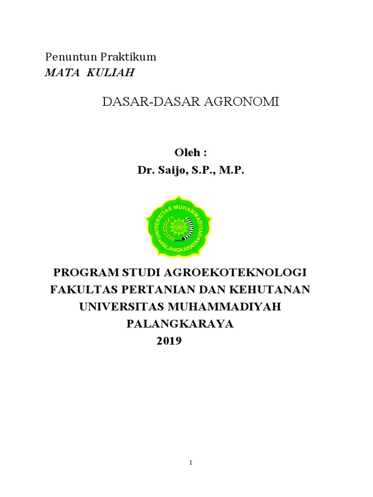 Petunjuk Praktikum Dasar Agronomi | PDF