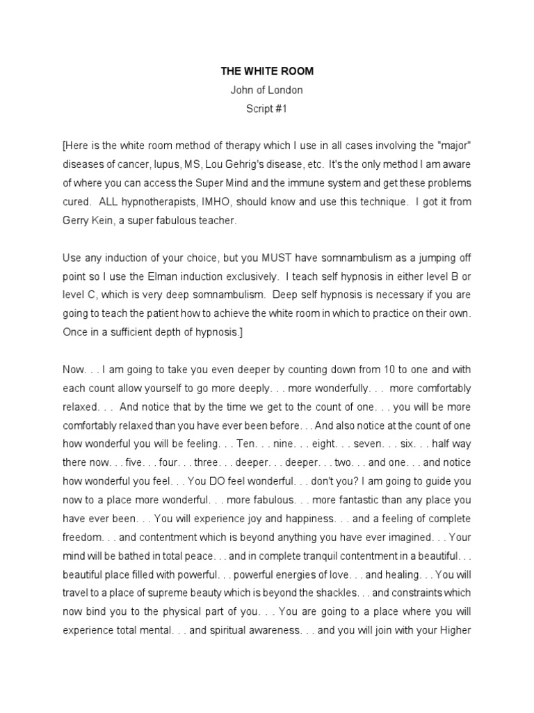 The White Room #1 | PDF | Healing | Hypnotherapy