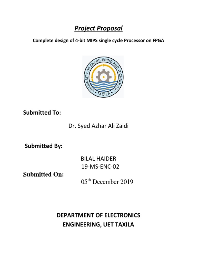 FPGA Project Proposal | PDF | Input/Output | Central Processing Unit