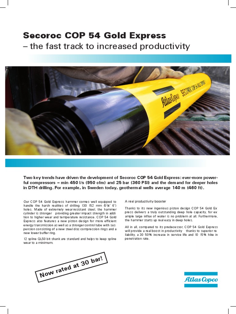The Fast Track To Increased Productivity: Secoroc COP 54 Gold Express ...