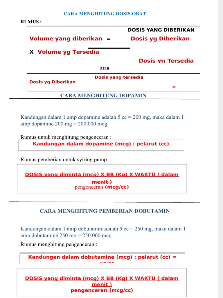 Cara Menghitung Dosis Obat | PDF