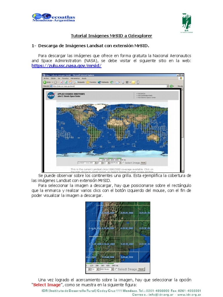 Tutorial Imagenes MRSid Oziexplorer | PDF | Archivo de computadora ...