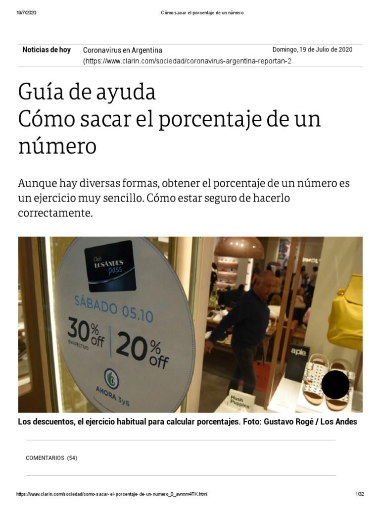 Cómo sacar el porcentaje de un número | PDF | Porcentaje | Enseñanza de ...