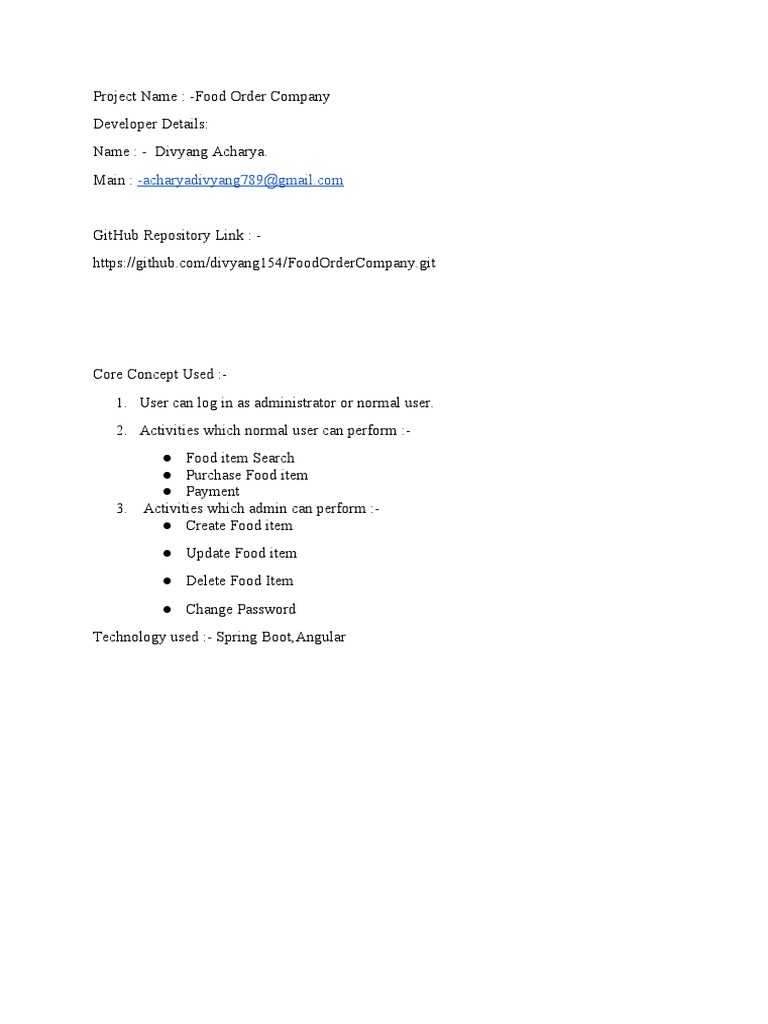 Food Order System Development Overview | PDF | Online Services | Software
