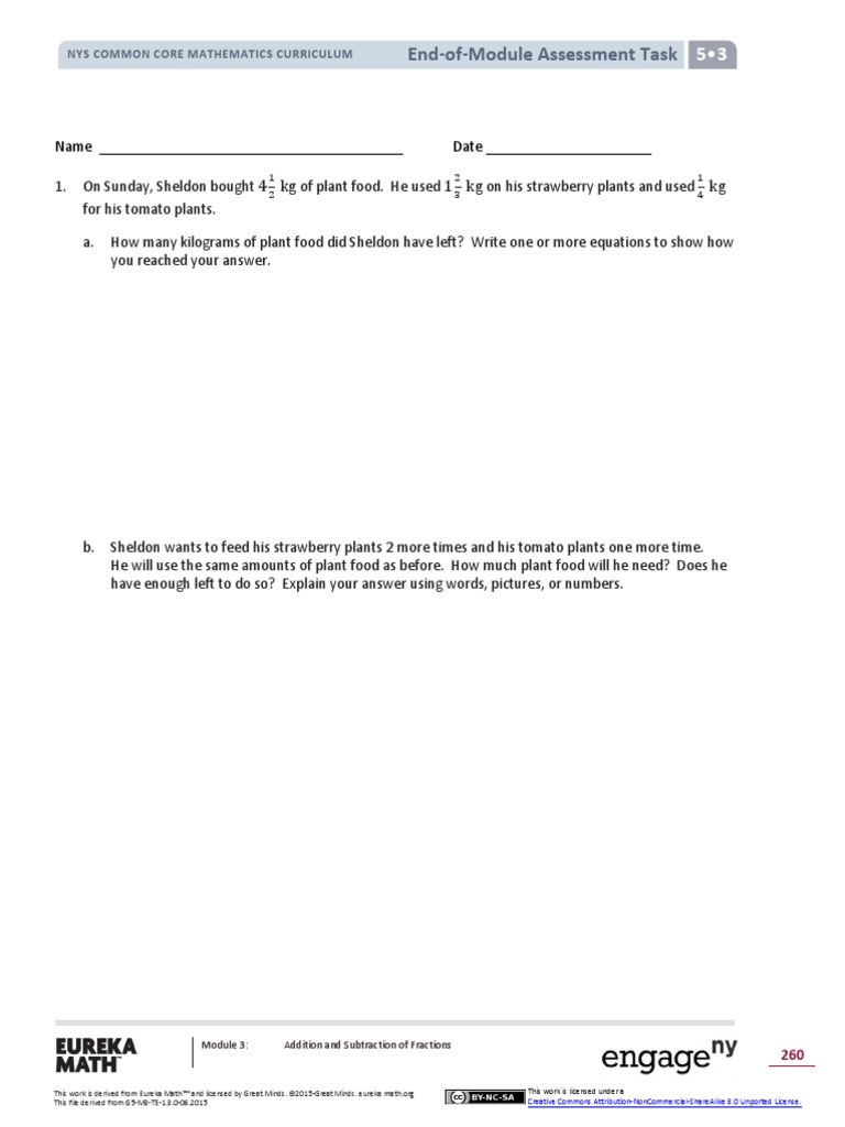 Math g5 m3 End of Module Assessment | PDF | Common Core State Standards ...