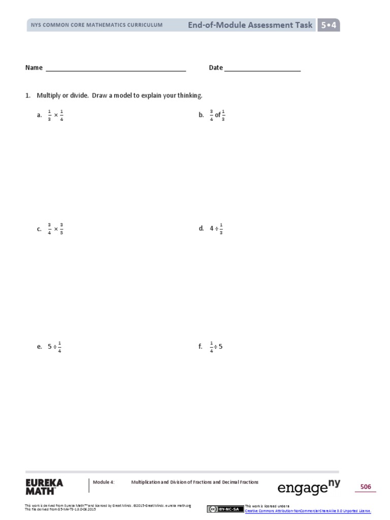 Math g5 m4 End of Module Assessment | PDF | Mathematical Objects | Algebra