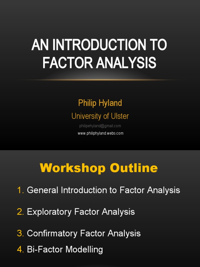 An Introduction To Factor Analysis: Philip Hyland | PDF | Factor ...