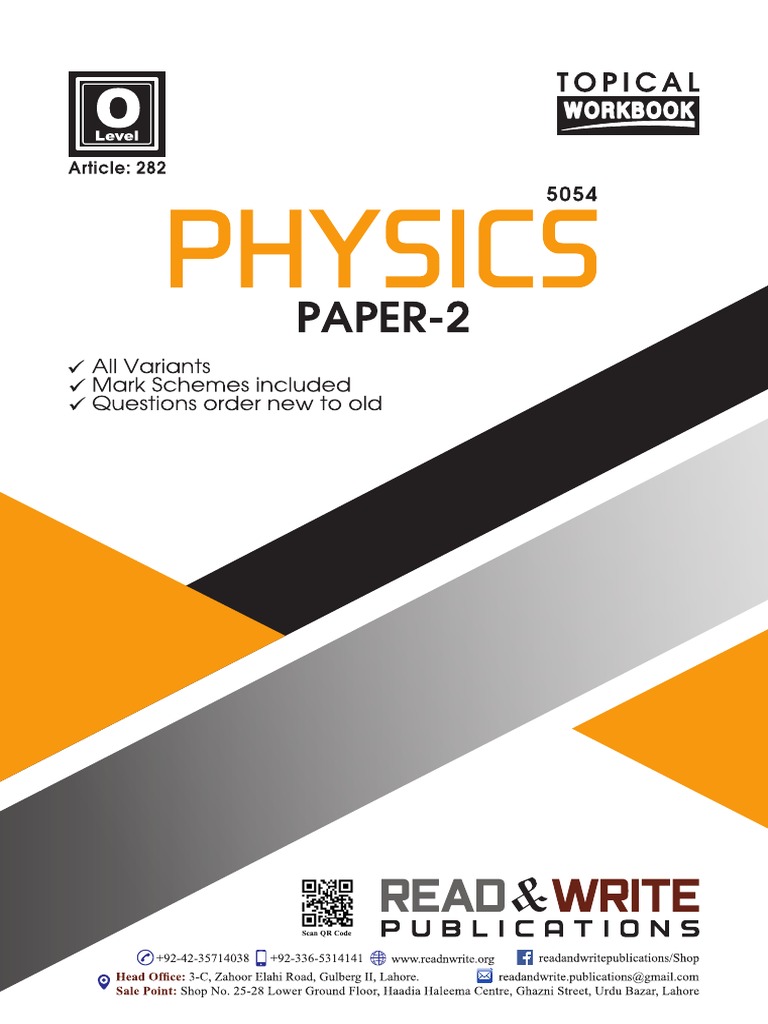 O-Level Physics Paper-2 Workbook | PDF | Light | Electricity