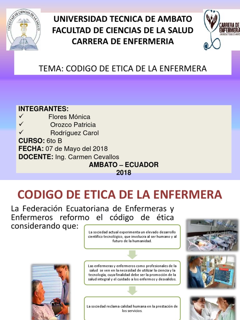 Codigo de Etica de Enfermeria 180516035129 | PDF | Enfermería | Moralidad