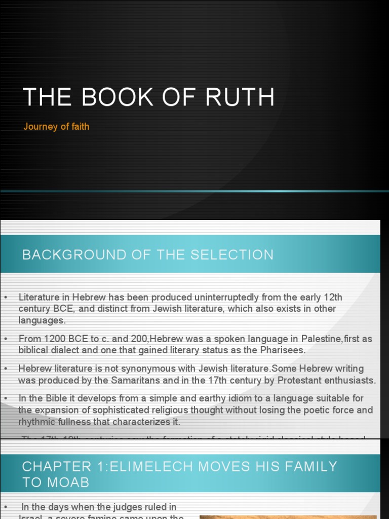 G8 The+book+of+ruth | PDF | Ruth (Biblical Figure) | Book Of Ruth