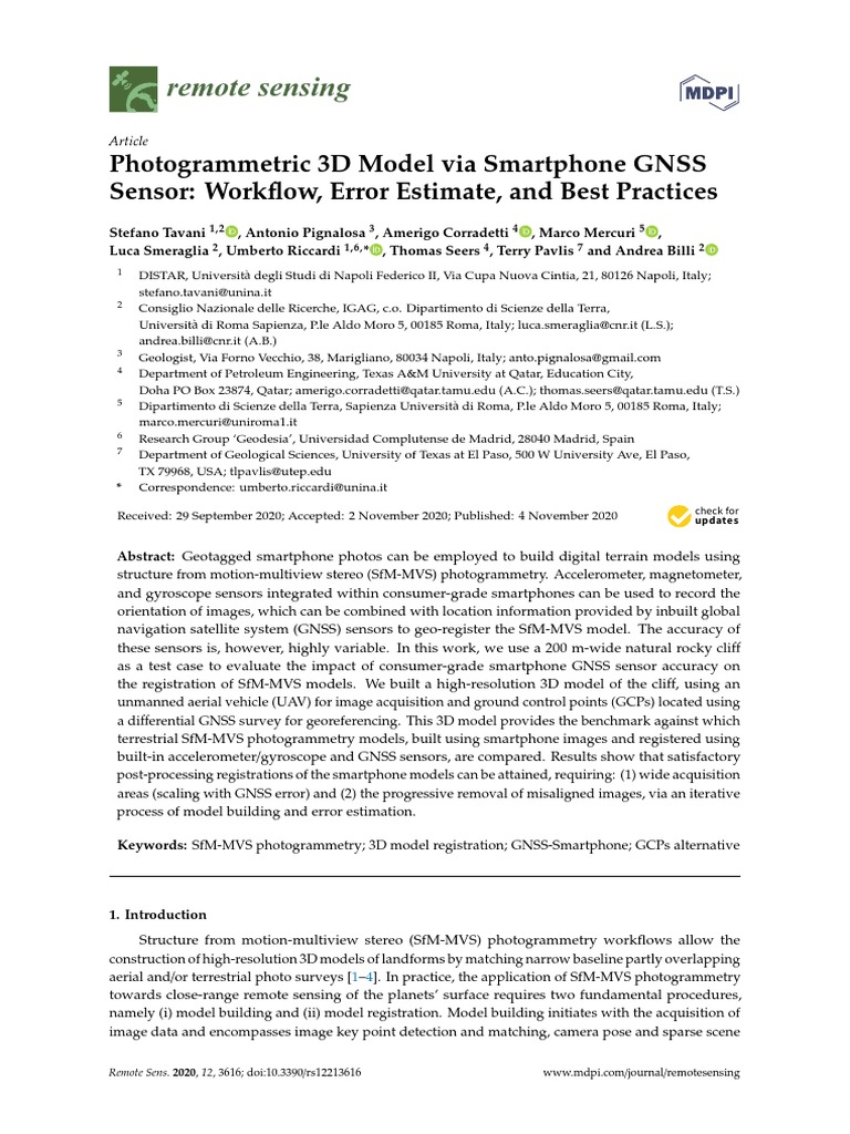 Photogrammetric 3D Model Via Smartphone GNSS | PDF | Global Positioning ...