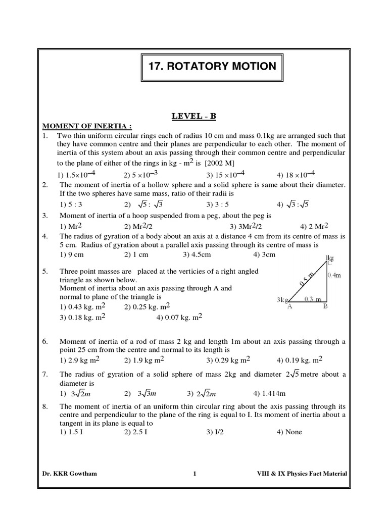 Rotatory Motion2 | PDF | Rotation Around A Fixed Axis | Torque