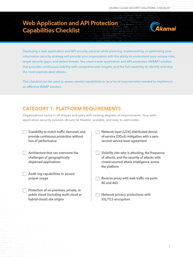 Web Application and API Protection Capabilities Checklist | PDF | Cloud Computing | Information ...