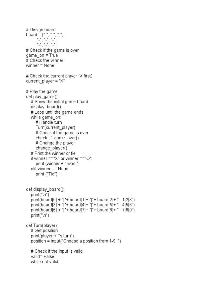 Tic Tac Toe - Py | PDF | Computer Programming | Computing Tic Tac Toe - Py | PDF | Computer Programming | Computing