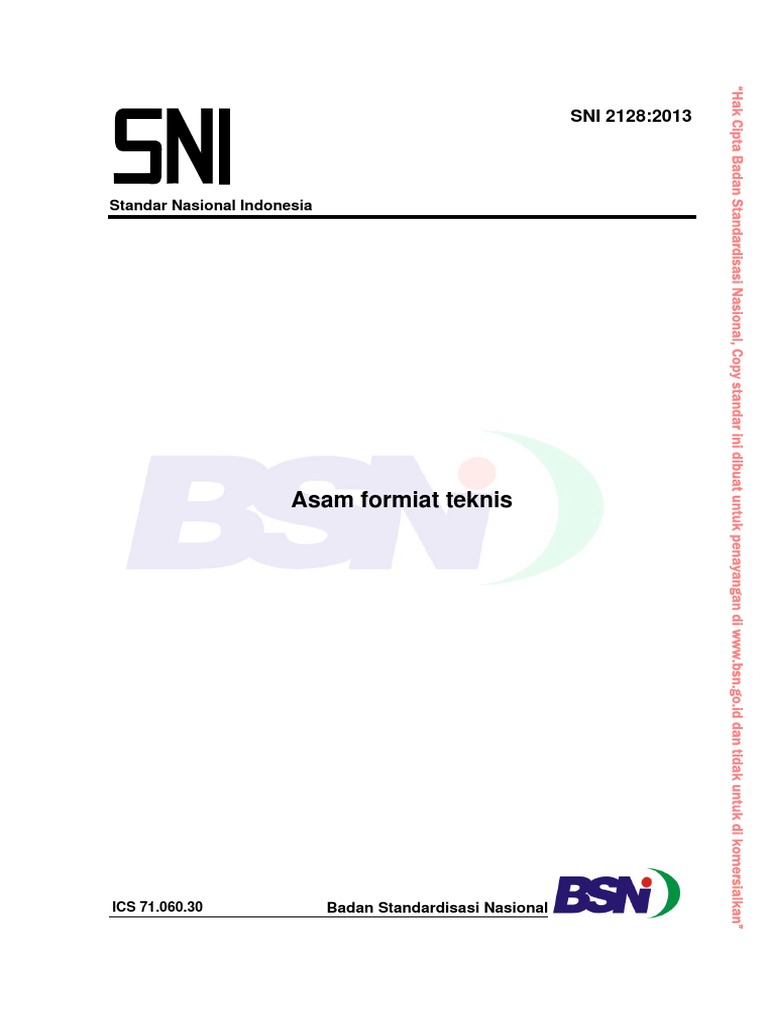 Asam Format SNI 2128-2013 | PDF