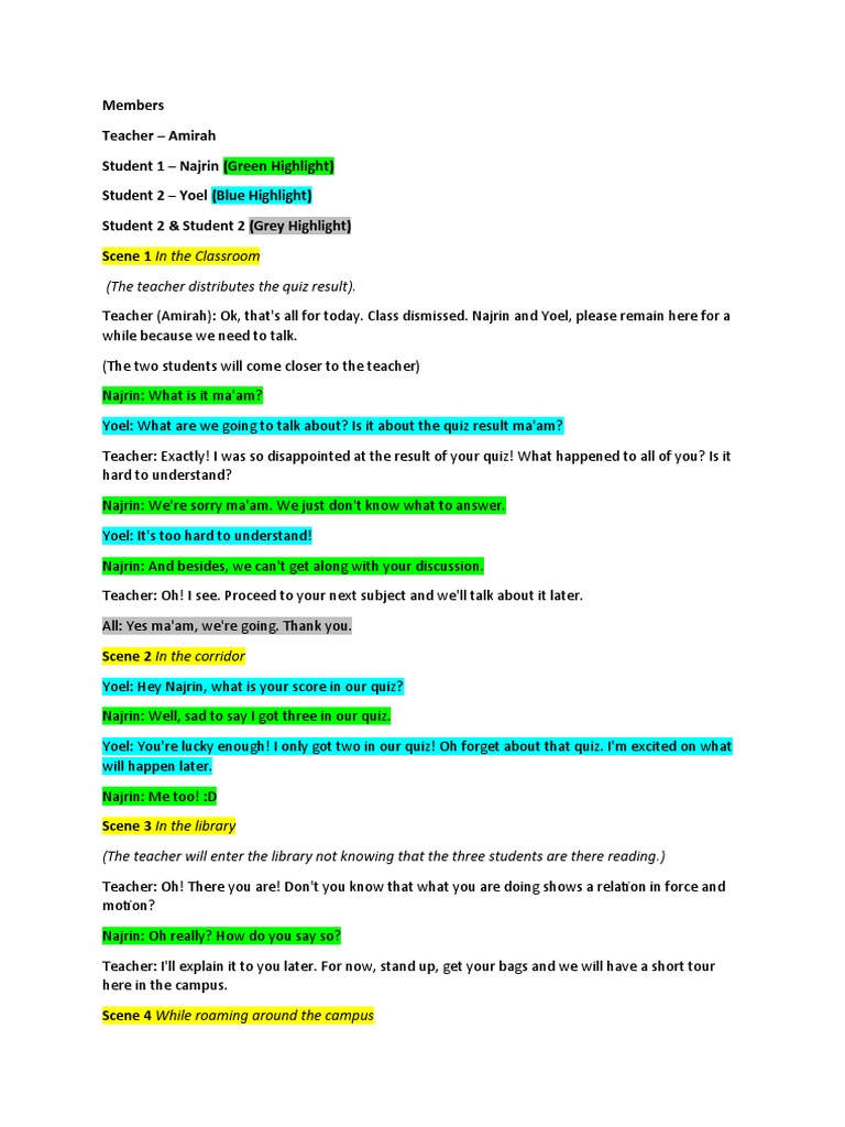 Script Role Play | PDF | Force