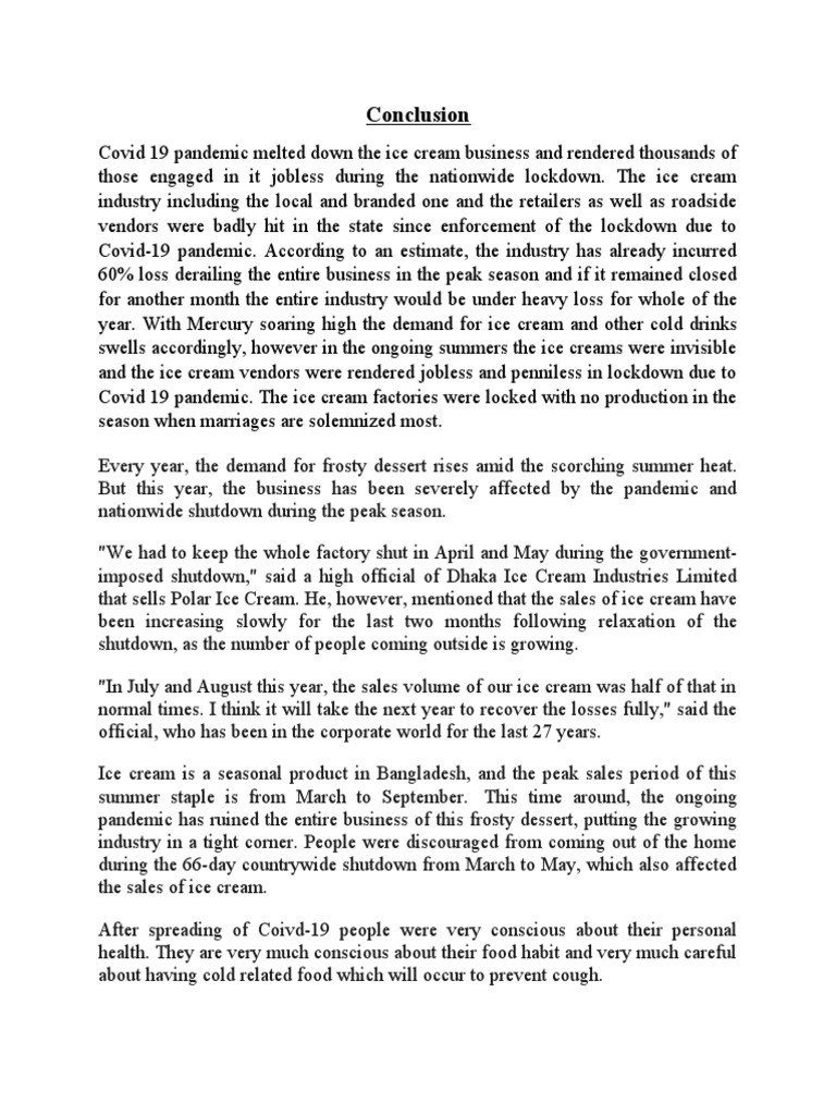 Conclusion | PDF | Epidemics | Ice Cream