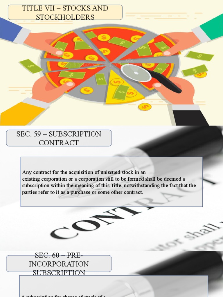 Title Vii - Stocks and Stockholders | PDF | Corporations | Stocks