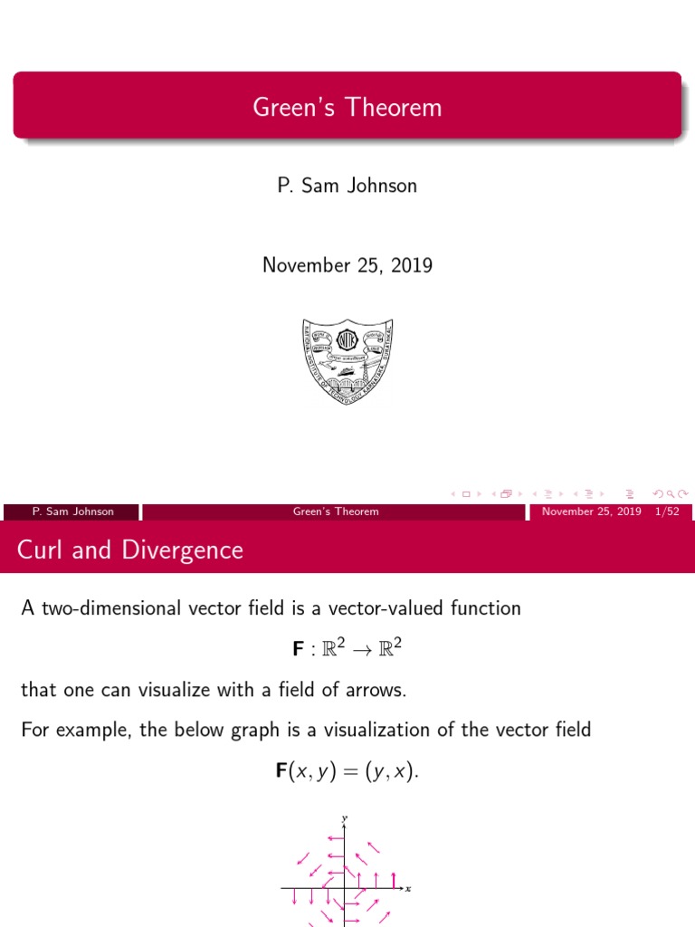 Green's Theorem | PDF | Divergence | Flux