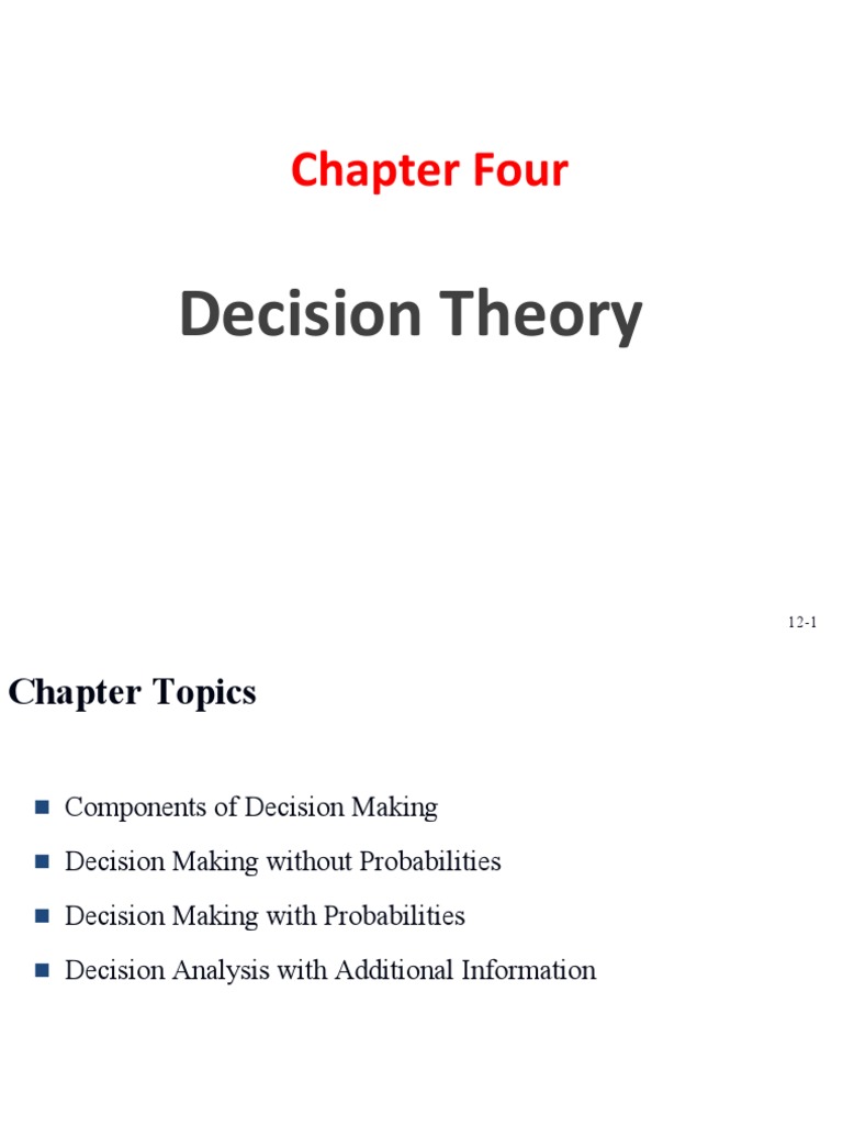Chapter 4 Decision and Game Theory | PDF | Game Theory | Mathematical And Quantitative Methods ...