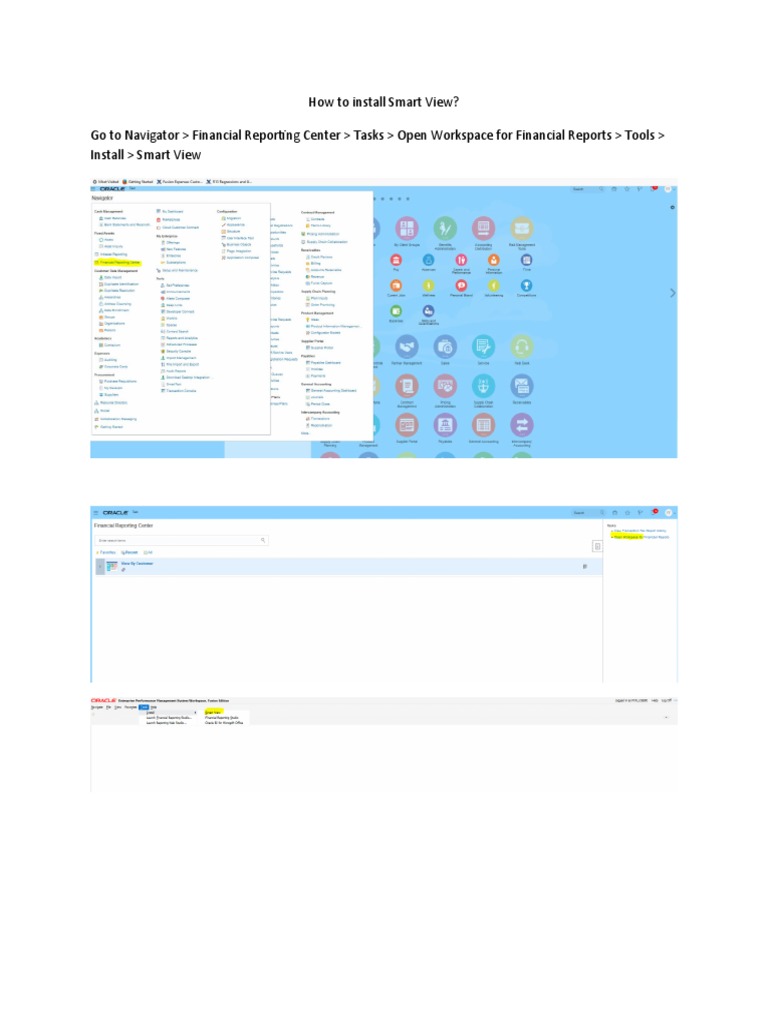 How To Install Smart View? Go To Navigator Financial Reporting Center ...