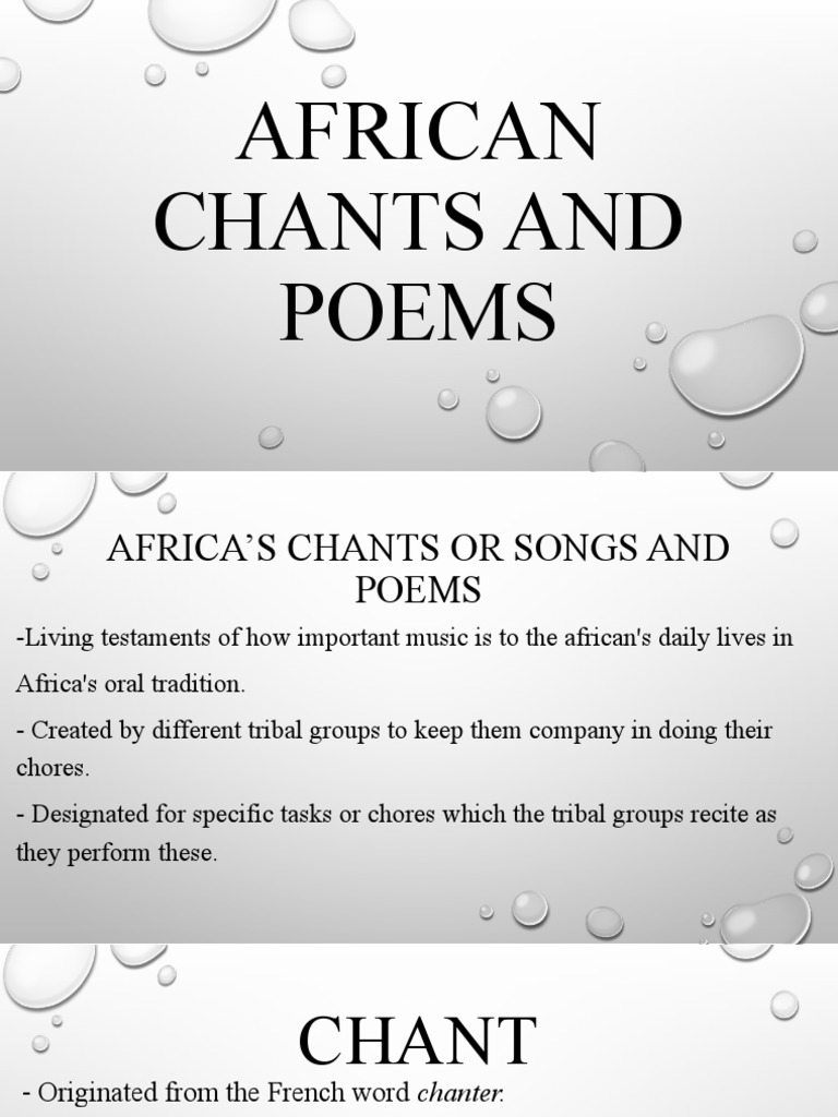 African Chants and Poems Overview | PDF