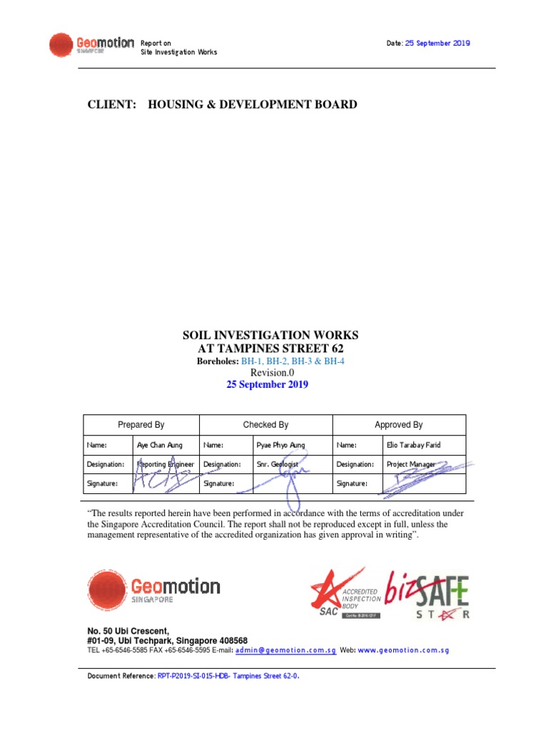 Tampines E12 Si Report | PDF | Silt | Natural Materials